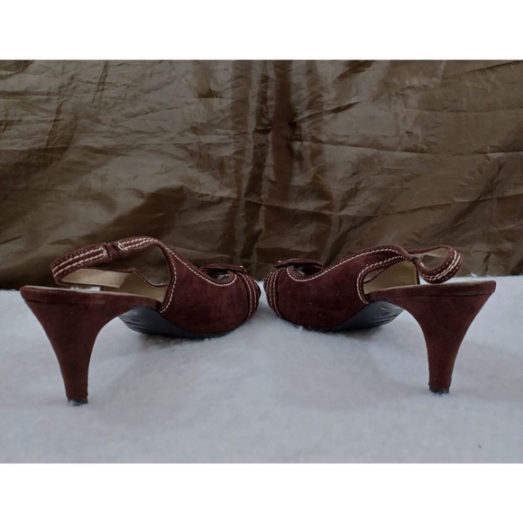 Predictions | Shoes | Predictions Chocolate Brown Suede Slingbacks Peep ...